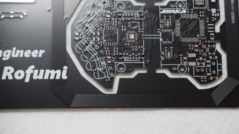 基板でつくる名刺完成！無線でLED点灯！カット・めっきの出来栄え | rofumin